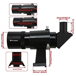 Astromania 9x50 Angled Finder Scope, Black - You Will no Longer Need to Strain Your Neck at Difficult Angles and are Also able to Search for Objects which are not so Easy to find