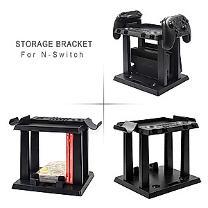 Iplay Storage Rack for Nintendo Switch Console Bundle, Storage Station Holder for Nintendo Switch Accessories - Game Cards, Joy Cons, Pro Controllers, Grip, Console