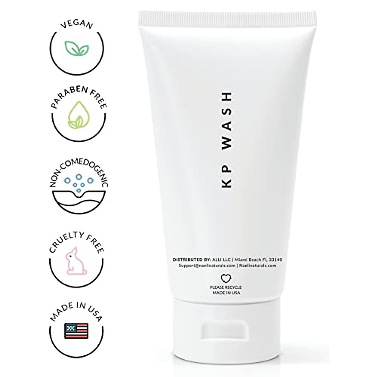 Keratosis Pilaris &amp; Acne Exfoliating Body Wash Cleanser with 14% Glycolic &amp; Salicylic Acid - Natural KP &amp; Strawberry Legs Treatment, Back &amp; Butt Acne - Smooths Rough, Bumpy &amp; Dry Skin - Vegan, 6 oz