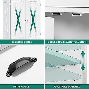 YITAHOME 72'' Farmhouse Kitchen Pantry Storage Cabinet, Tall Freestanding Cupboard with Drawer and Adjustable Shelves, Sideboard Buffet Cabinet for Kitchen, Dining Room, Living Room, White