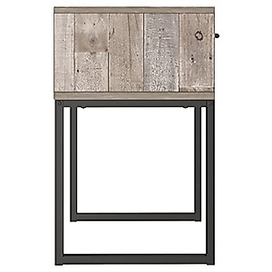 Signature Design by Ashley Neilsville Industrial 1 Drawer Nightstand, Light Brown