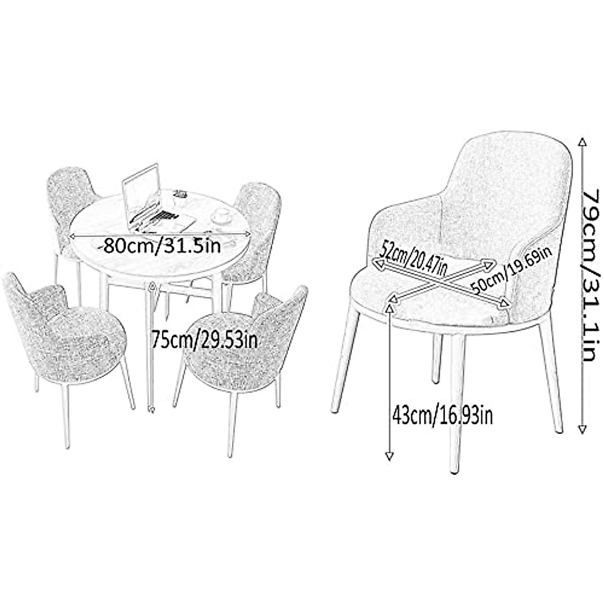 Office Conference Table, Office Table and Chair Set Small Dining Table Set, Round Dining Table Set, Restaurant Table and Chair Set for Combination Living Room Bedroom Balcony Study Room Office Meeting