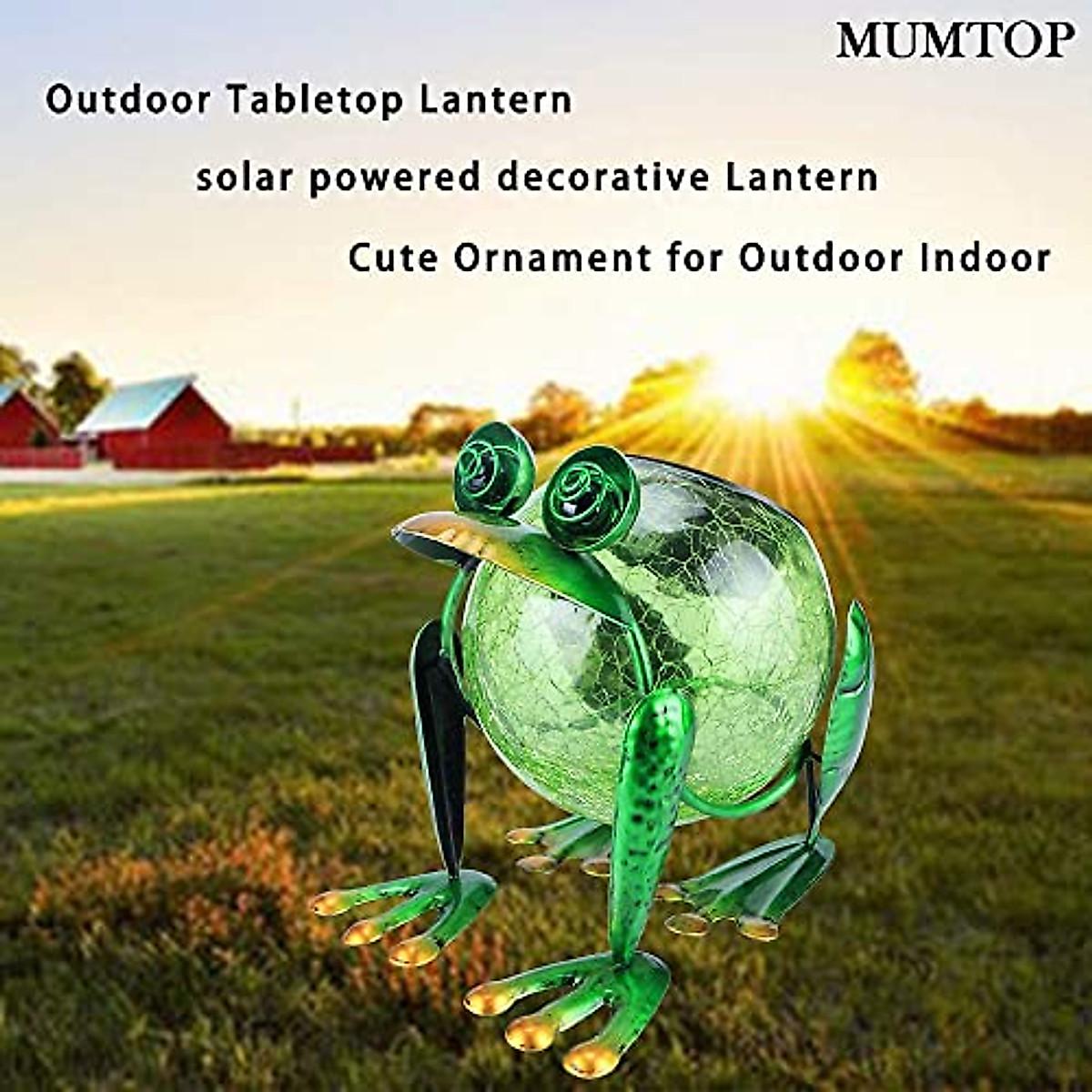 Solar Garden Lantern Waterproof LED Frog Solar Lights Outdoor Decorative Tabletop Lanterns Lamp for Yard Patio Table Decoration