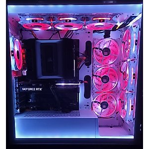 AsiaHorse FS-9002 Pro 120mm RGB Case Fan, 26 LED ARGB and Double LED Lingting Loops, 800-1800rpm Pwm Case Fan with 5V PWM Motherboard Sync/Analog Controller (3 Pack, White)