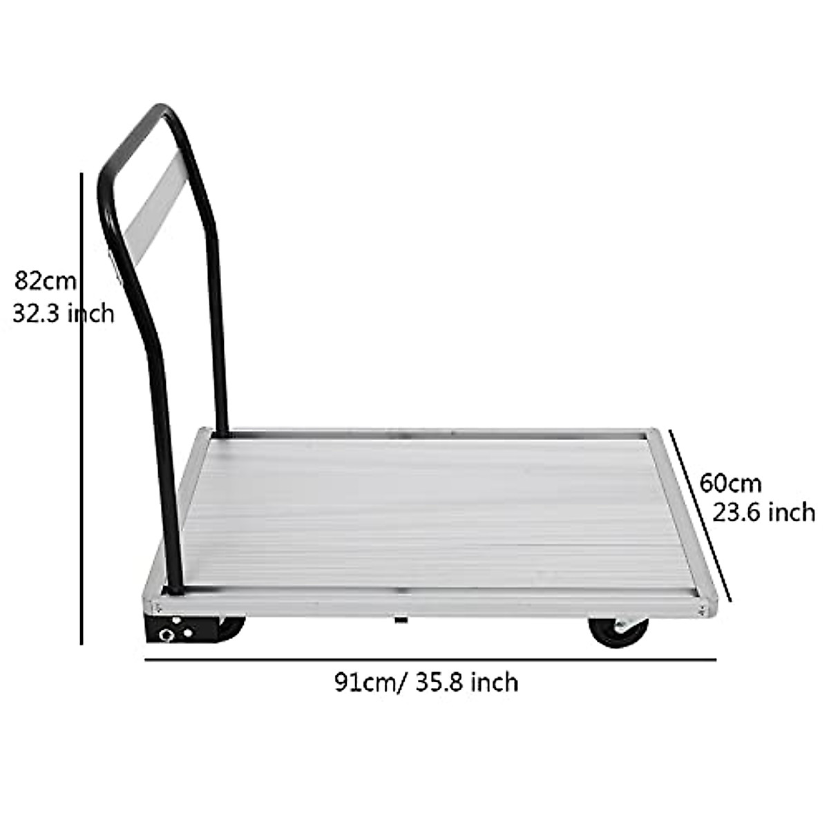 Hand Truck Platform Truck Folding Multifunctional Moving Aluminum Foldable Handle Rolling Flatbed Cart Hand Truck Load Capacity 770lb Utility Cart