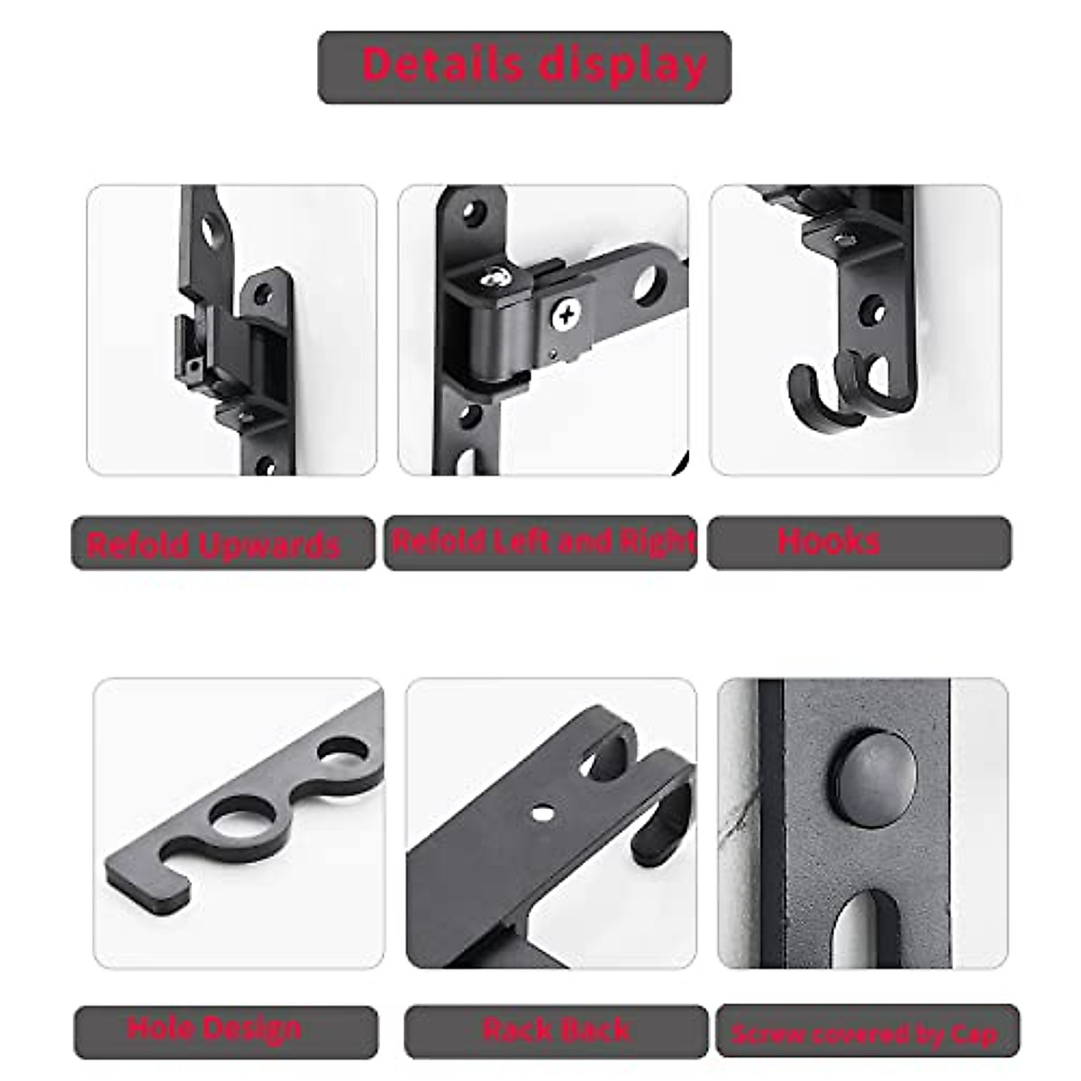 Dr.DJ Wall Mount Coat Hanger Rack, Laundry Clothes Drying Organizer Rack Garment Hooks Aluminium Retractable Folding Indoor Wall Mounted Hanger Space Saver for Laundry Room Bedroom (2 Racks) Black