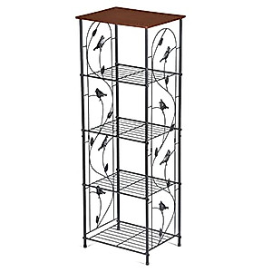 Collections Etc 4-Tier Bird and Leaf Accented Storage Shelf