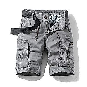 Men’s Jean Shorts Linen Shorts Men 2023 Regular and Big & Tall Fashion Outdoor Cargo Shorts Summer Drawstring Elastic Waist Shorts Mens Work Cargo Shorts Stretch Waistband Gray 2X