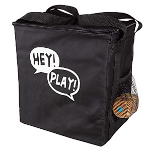 Hey! Play! Nontraditional Giant Wooden Blocks Tower Stacking Game with Dice, Outdoor Yard Game, for Adults, Kids, Boys and Girls (Rainbow Color)