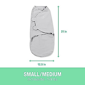 SwaddleMe by Ingenuity Easy Change Swaddle in Size Small/Medium, For Ages 0-3 Months, 7-14 Pounds, Up to 26 Inches Long, 3-Pack Baby Swaddle with Easy Change Zipper