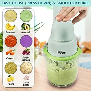 Bear Baby Food Maker, Baby Food Processor Set with Baby Food Containers, Silicone Spoons, Baby Food Puree Blender for Fruit, Vegetable, Meat, Make Fresh and Nutritious Meals for Your Little One