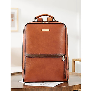BOSTANTEN Genuine Leather Laptop Backpack 15.6 inch Computer Bag Vintage Business Work Backpack Travel Daypack for Men Women
