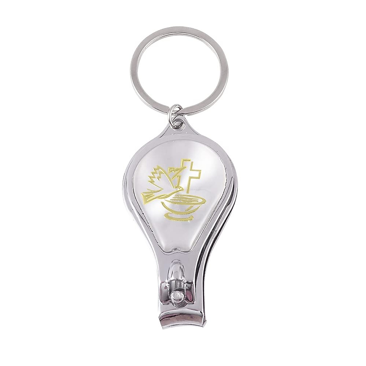 12 Pcs Baptism Holy Spirit Nail Clipper Bottle Opener Keychain Recuerdos de Bautizo First Communion Party Favor