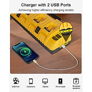 TeenPower DCB104 Replacement for Dewalt 12/20V Max Battery Charger Station