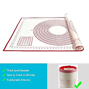 Extra Large, Thick Silicone Pastry Mat, Non-stick, Non-Slip, Baking mat, Dough Rolling Mat 24’’ (W) x 32’’ (L)