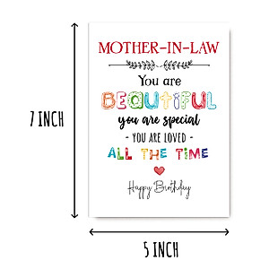 Mother-In-Law You Are Beautiful You Are Special - Mother-In-Law Birthday Card Poem Card For Mother-In-Law - Birthday Card For Mother-In-Law