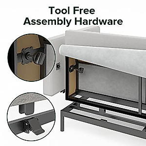 ZINUS Logan Loveseat, Green Tea Infused Foam Cushions, Tool-Free, Easy Assembly, Light Grey
