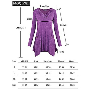 MOQIVGI Tunic Tops for Leggings for Women Cowl Neck Long Sleeve Fall Shirts Modest Career Office Wear Cozy Modern Fit Sharkbite Hem A-line Pullover Sweatshirt with Pockets Green XX-Large