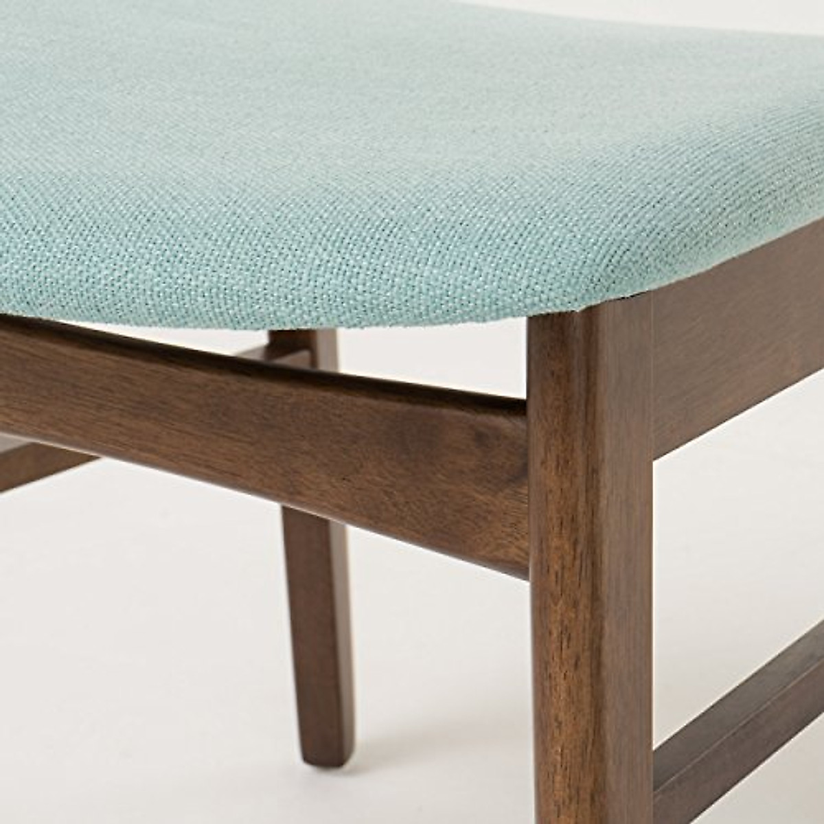 Christopher Knight Home Lucious Fabric / Walnut Finish Dining Chairs, 2-Pcs Set, Mint