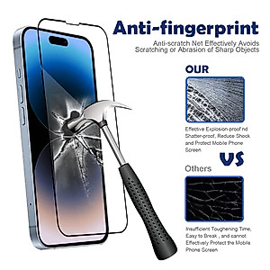 iPhone 14 Pro Max Screen Protector,3 Pack 14 Pro Max Screen Protector Tempered Glass Compatible With iPhone 14 Pro Max, Sensor Protection,Dynamic Island Compatible,Case Friendly Tempered Glass Film,[9h Hardness]