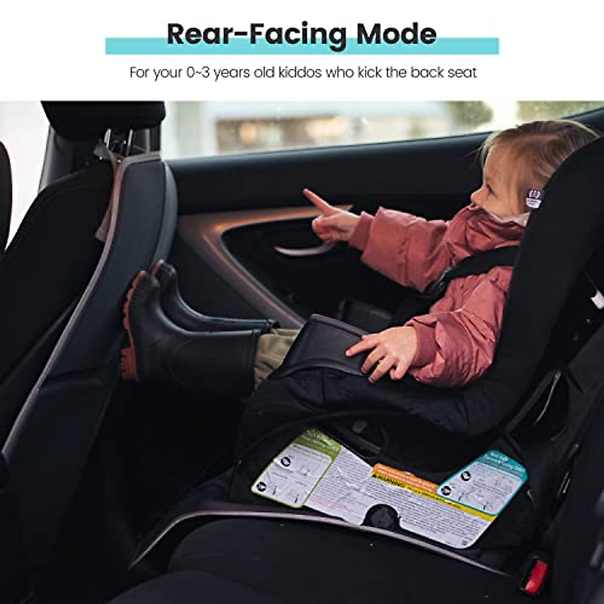 HEYTRIP Car Seat Protector, 2 Packs, Rear-Facing/Forward Facing Car Seat Mat for 0~12 Years Old Children, Waterproof, Easy Cleanup, Non-Slip, Fit Most Car Seats(Light Grey Blue)