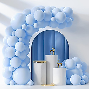 Pastel Blue Balloons 55 pcs Blue Party Latex Balloon 18inch 12inch 5inch for Birthday Baby Bridal Shower Wedding Party Decorations