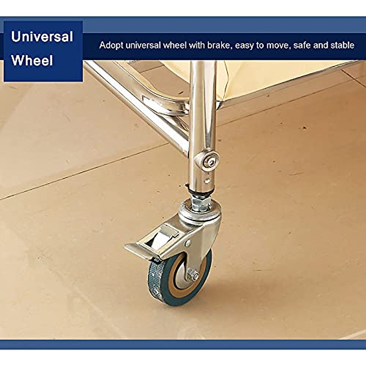 Laundry Basket Carts, Commercial Foldable Laundry Cart with Universal Wheels, Hotel/Laundry Room Sorter Cart, 60x60x89cm, More Stable and Sturdy Folding Laundry Basket-Yellow