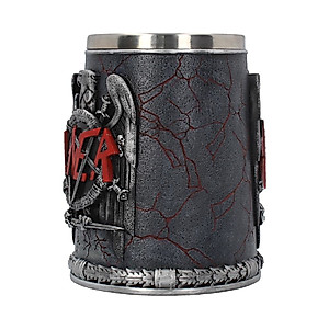 Nemesis Now B4128M8 Slayer Tankard Mug 14cm Black, Resin w/Stainless Steel Insert, Grey