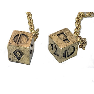Smuggler's Dice Accurate Antique Weathered Gold Plated Solo Dice (Large)