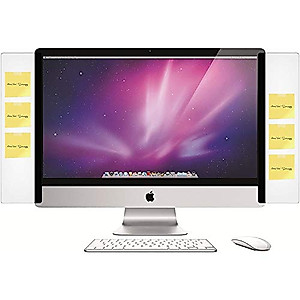 BLUECELL Clear Color Acrylic Computer Monitor Screen Memo Message Board Memo Pad Holder Sticky Notes, Right & Left