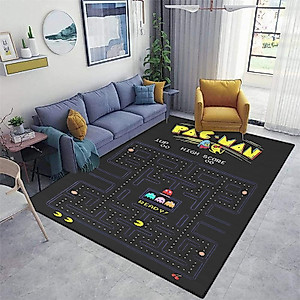 Cute Arcade Video Game Area Rug Non-Slip Carpets Floor Mat for Bedroom Living Room Home Decoration 5.2'x7.5'
