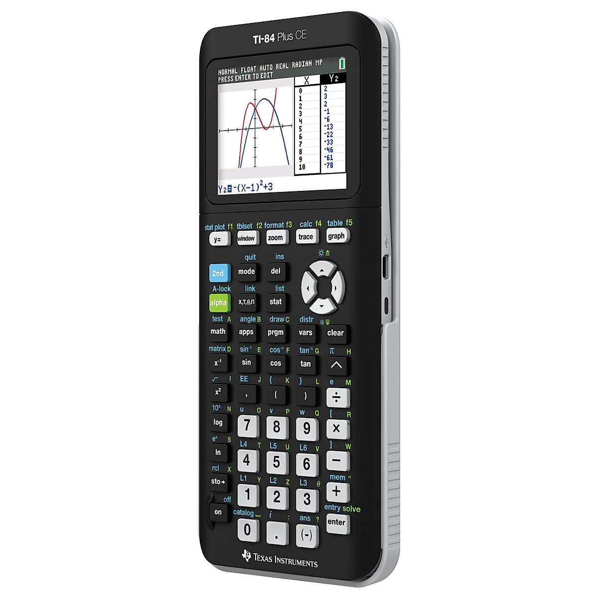Texas Instruments® TI-84 Plus CE Color Graphing Calculator, Black/White