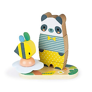 Janod Pure 2-in1 Wood Stackable Bear - 12+ Months - J05156