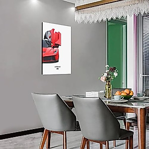 Car Poster Ferrari F40 Supercar Posters Racing Car Canvas Wall Art For Boy's Bedroom SuperCar Wall Decor Frame-style 12x18inch(30x45cm)