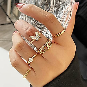 YEEZII 68 Pcs Gold Knuckle Rings Set for Women, Stackable Rings Boho Joint Finger Midi Rings Silver Hollow Carved Crystal Stacking Rings Pack