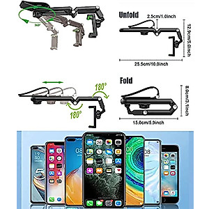 HIYITKS Sun Visor Car Phone Holder Mount Multifunctional Cell Phone Stand Universal Adjustable Arm Cradles Car Holder Mount Phone Car Clip Mount for Sun Visor Rearview Mirror Steering Wheel (Green)