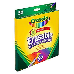 Crayola Erasable Colored Pencils, Back to School Supplies, Adult Coloring, 50 Count [Amazon Exclusive]
