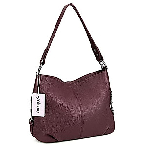 YALUXE Genuine Leather Shoulder Bag Stylish Womens Crossbody Travel Top-Handle