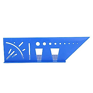 Agatige 2PCS Saddle T Square Ruler, Saddle Layout Square Gauge Plastic 45/90 Degree Angle T Ruler 3D Mitre Angle Protractors Woodworking Measuring Tools for Carpenter, Blue