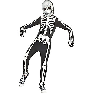 amscan Glow in The Dark X-Ray Skeleton Costume Small (4-6)- 3 pcs., multicolored