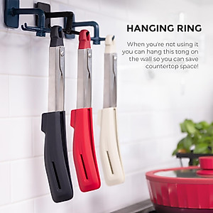 Zuutii Kitchen Tongs with Silicone Head,12.2" Stainless Steel Cooking Tongs for Kitchen,482°F Heat Resistent Locking Tongs,Versatile Serving tongs for Cooking,Dark Grey