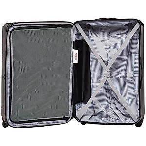 American Tourister Stratum XLT Expandable Hardside Luggage with Spinner Wheels, Jet Black, Checked-Large 28-Inch