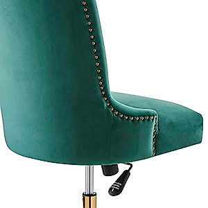 Modway Empower Channel Tufted Performance Velvet Office Chair in Gold Teal