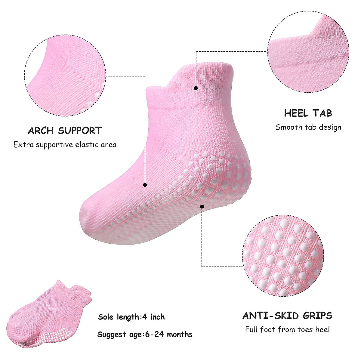 Geyoga 30 Pieces Baby Bow Knot Nylon Headband Newborn Baby Non Scratch Mittens Baby Non Slip Ankle Socks for New Born Baby