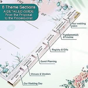 Bride's Wedding Planner & Organizer - Wedding Planner, 188 Pages, Gold Foil Hardcover with Metal Corners + 6 Inside Pockets + Countdown Calendar, Engagement Diary Gift for the Future Bride and Groom