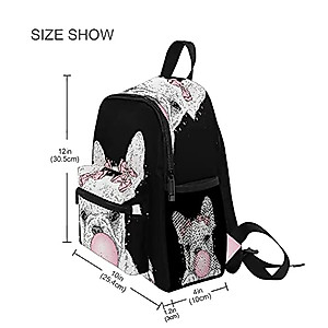 Cute Toddler Backpack Mini Travel Bag Cute French Bulldog for Baby Girl Boy Age 3-7