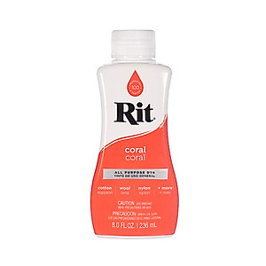 Rit Dye Liquid – Wide Selection of Colors – 8 Oz. (Coral)