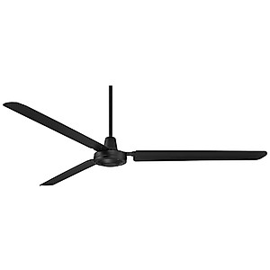 Casa Vieja 72" Velocity Modern Large 3 Blade Indoor Outdoor Ceiling Fan with Wall Control Matte Black Metal Damp Rated Patio Exterior House Home Porch Living Room Gazebo Garage Barn Roof