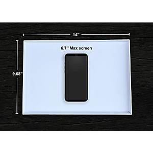 Black and White Plastic Tray Set 14 x 9.6 in, Large Vanity Organizer Bathroom Counter Tray, Kitchen Tray for Counter, Multi-Purpose Utility Trays (Pack of 2)