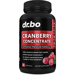Cranberry Concentrate Pills Supplement Vitamins - UTI Supplements for Women & Men for Urinary Tract Health & Bladder Control Strength - Vitamin C & Cranberries Extract - Kidney Cleanse Detox Capsules